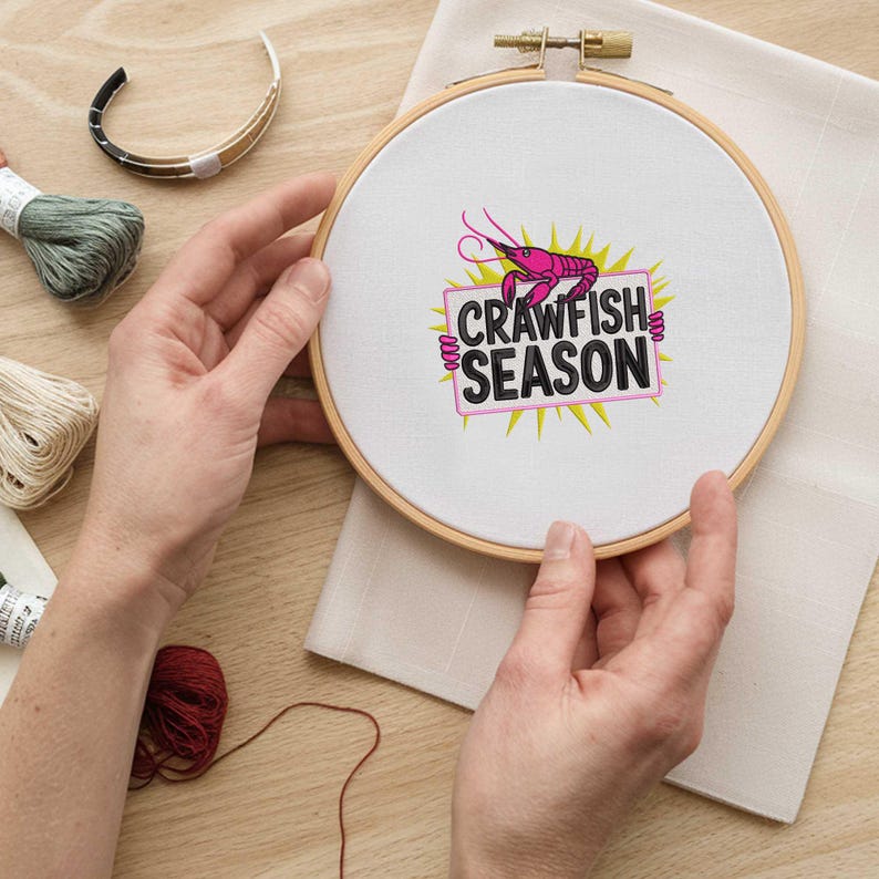 Crawfish Season Embroidery - Etsy