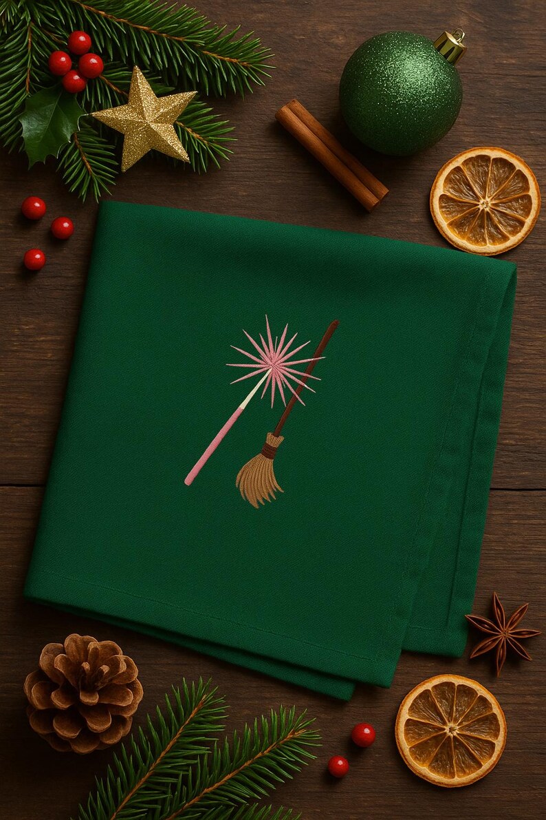 Magic Wand and Broom Embroidery Design, Witch Embroidery File ...