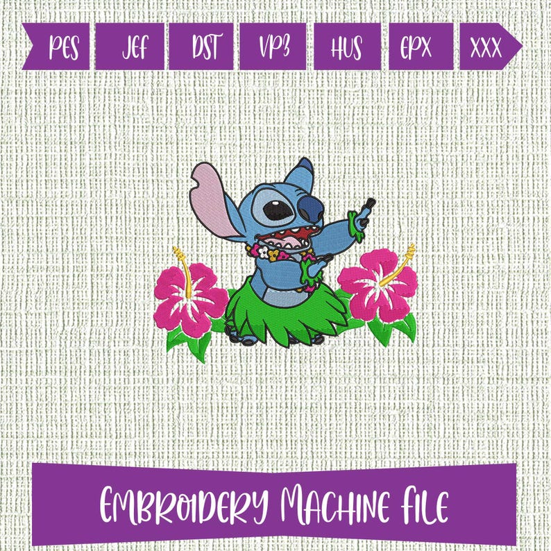 Hula Stitch Embroidery, Stitch Hula Dance Patch, Hawaiian Stitch Design ...