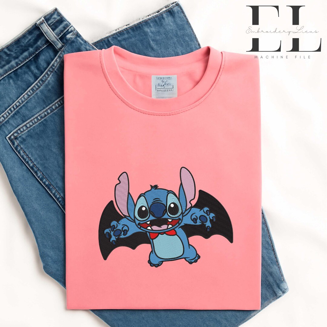 Bat Stitch Embroidery, Lilo and Stitch Design File, Halloween Stitch ...