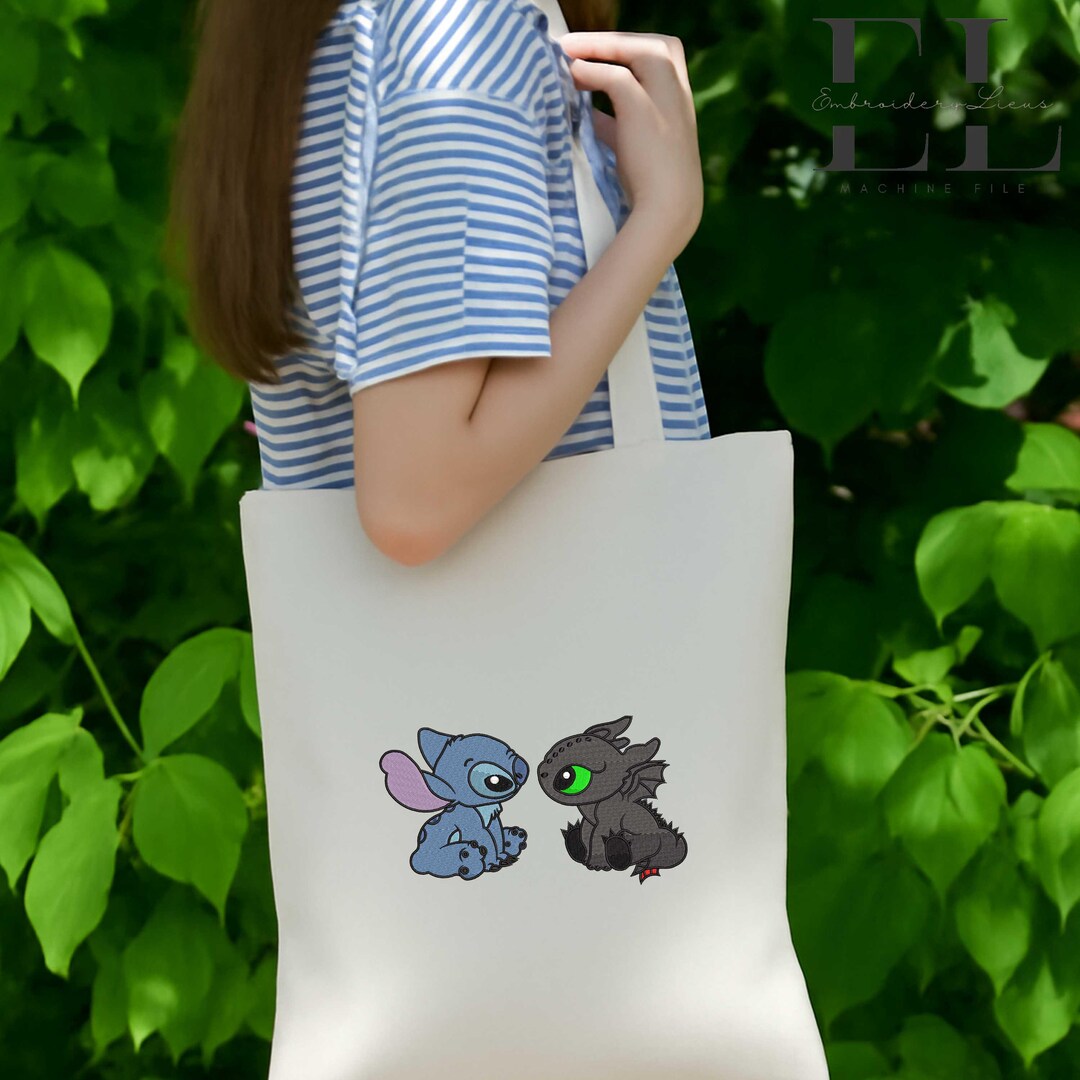 Stitch and Toothless Embroidery Design, Lilo and Stitch Embroidery File ...