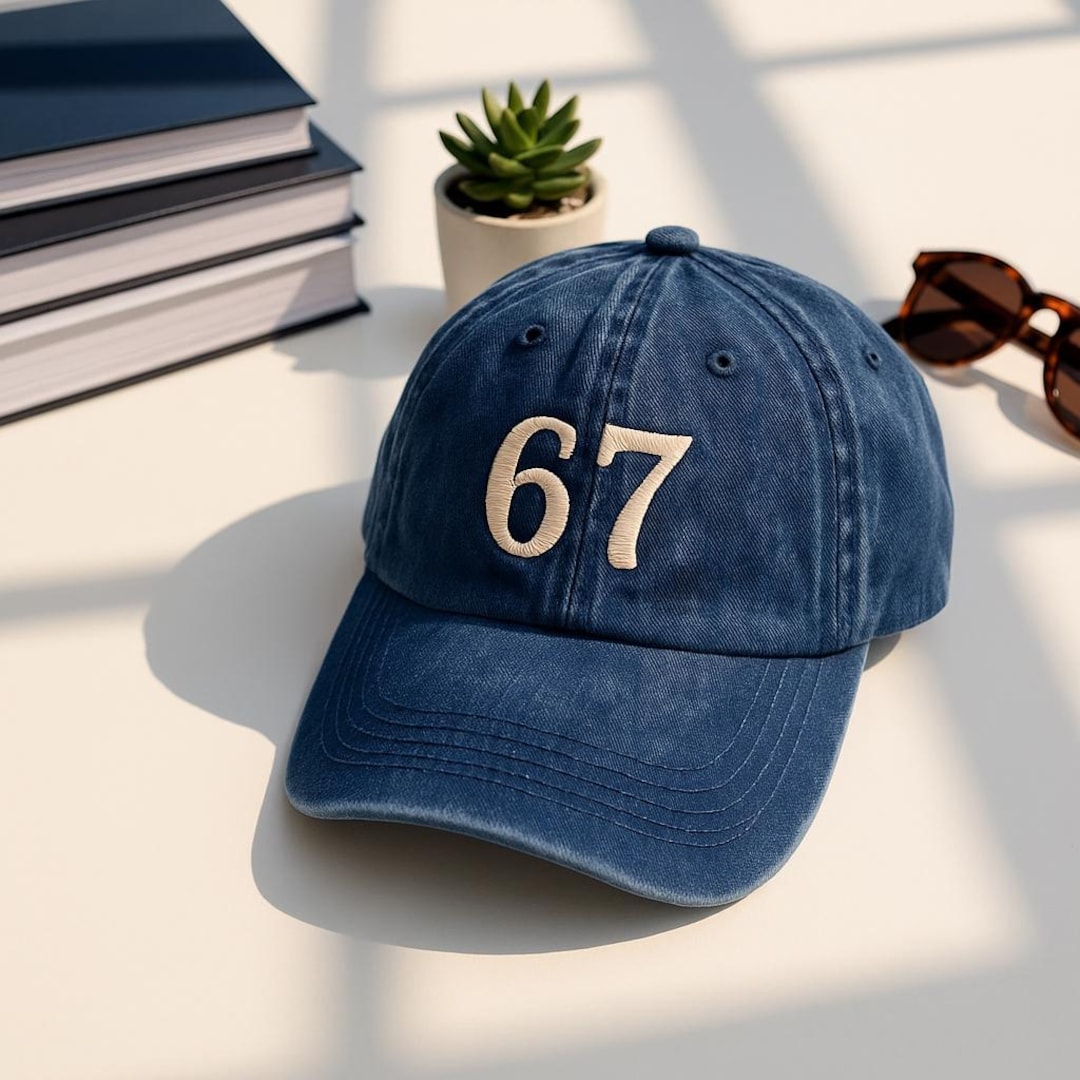 Six Seven Meme Embroidered Hat, Funny Baseball Cap, Viral Internet ...