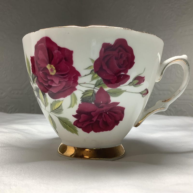 Red Rose Tea Cup - Etsy