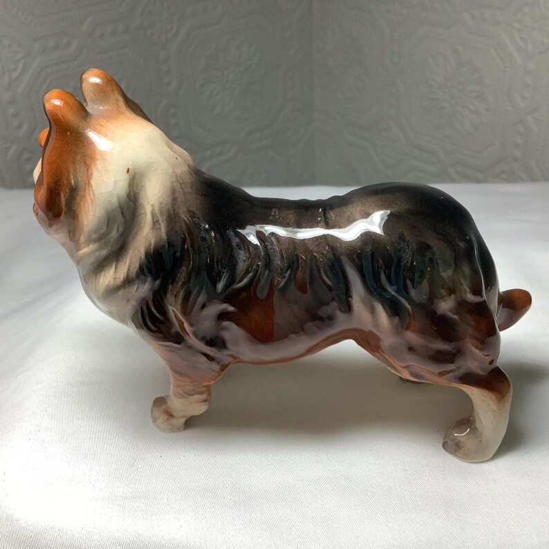 Ceramic Collie Figurine, Lassie Dog Standing Vintage Animal Porcelain ...