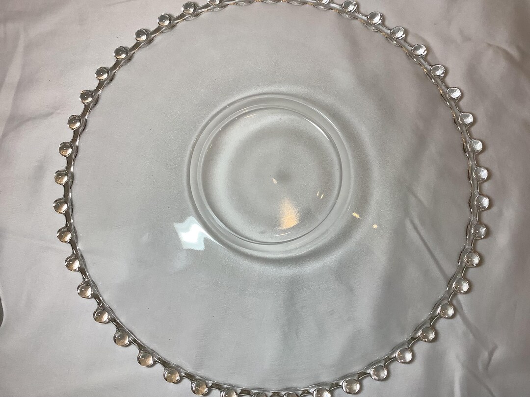 Vintage Candlewick Glass Serving Tray, Imperial Glass Company, Beaded ...