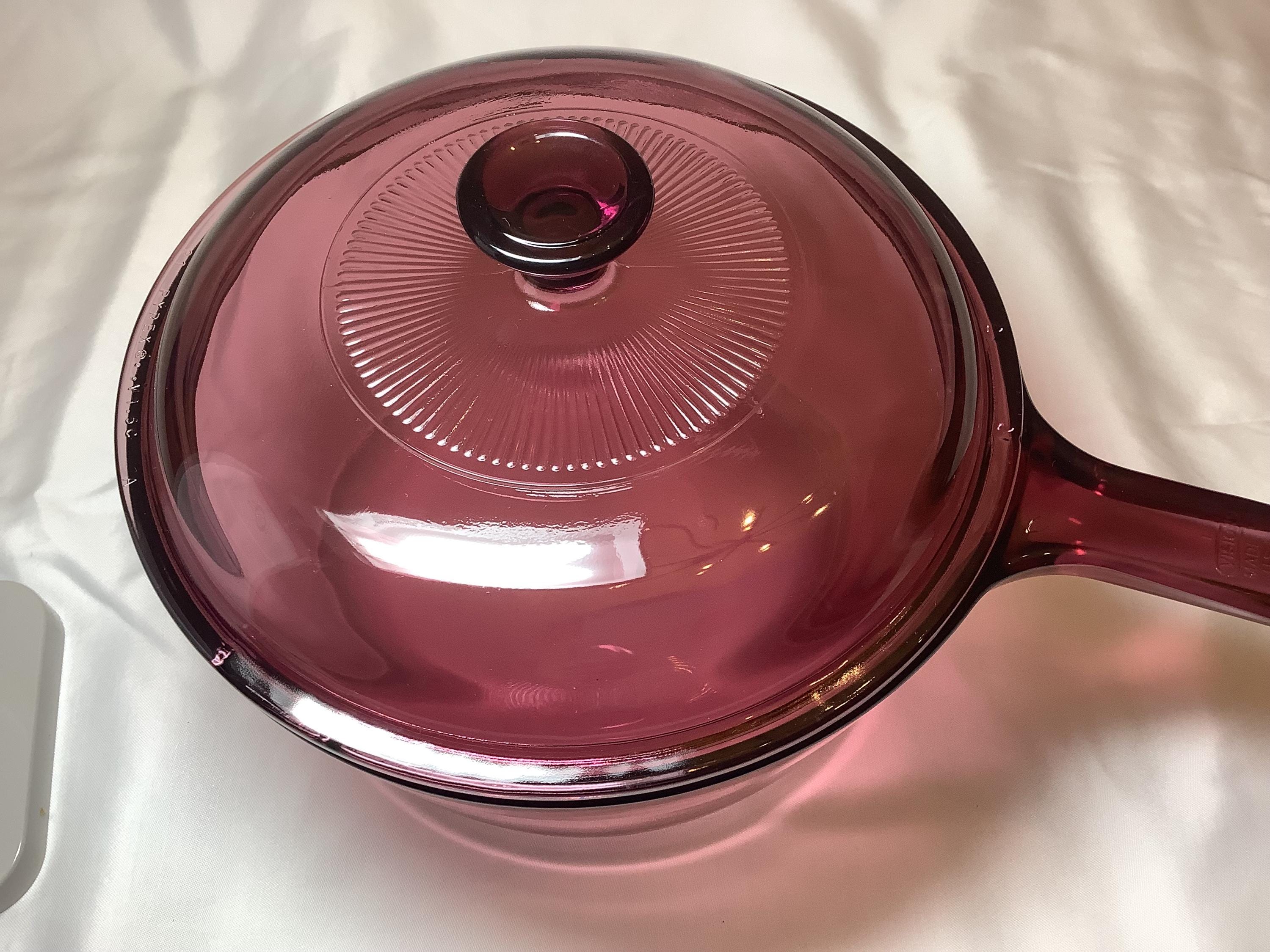Pyrex Visions Cookware by Corning USA, 1.5 Litre Pot With Lid Cranberry ...