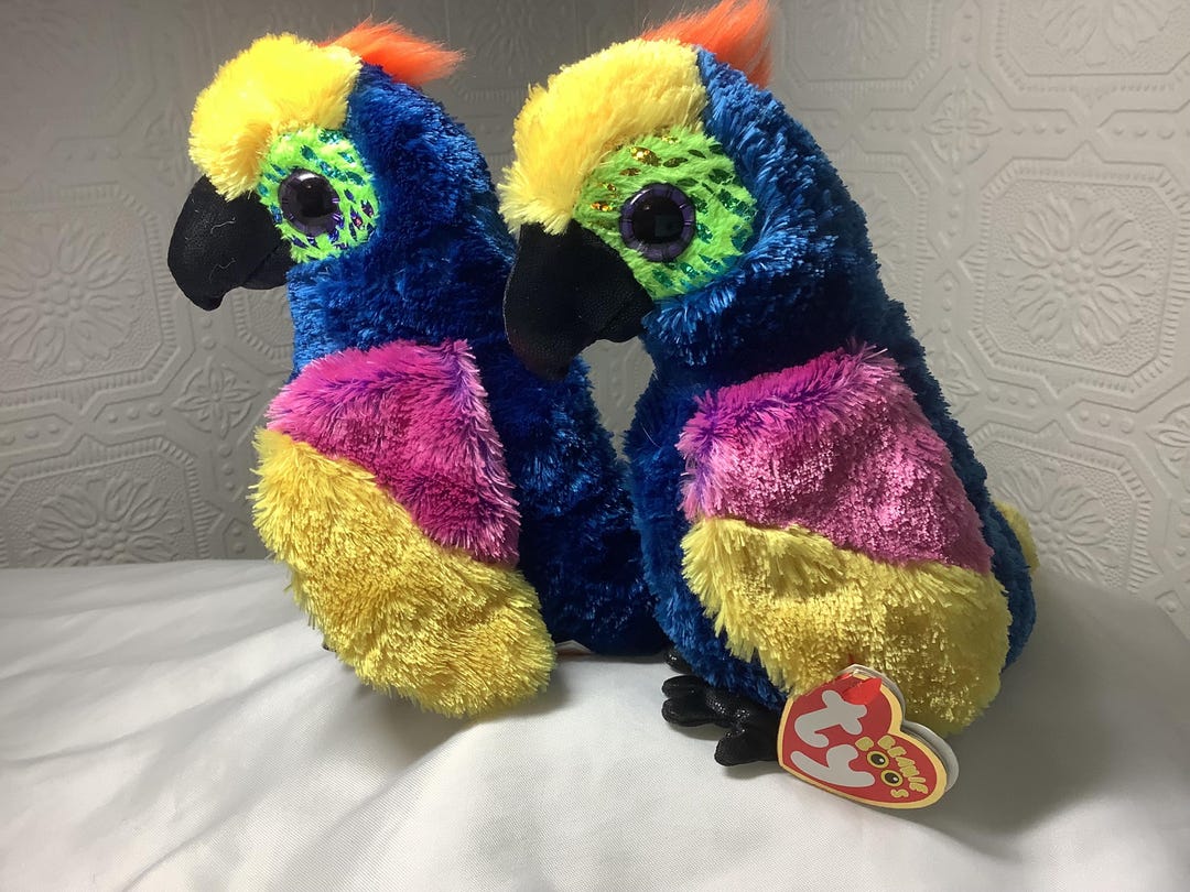 Ty Beanie Boos Glitter Eyes 6” Vintage Wynnie the Parrot Beanie Plush ...