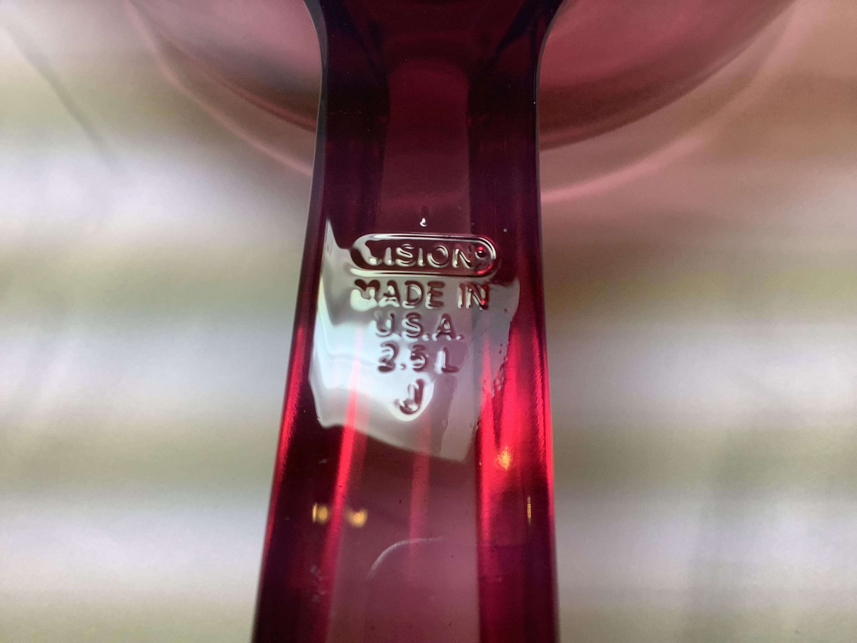 Pyrex Visions Cookware Set by Corning USA, 8 Piece Glass Set Cranberry ...