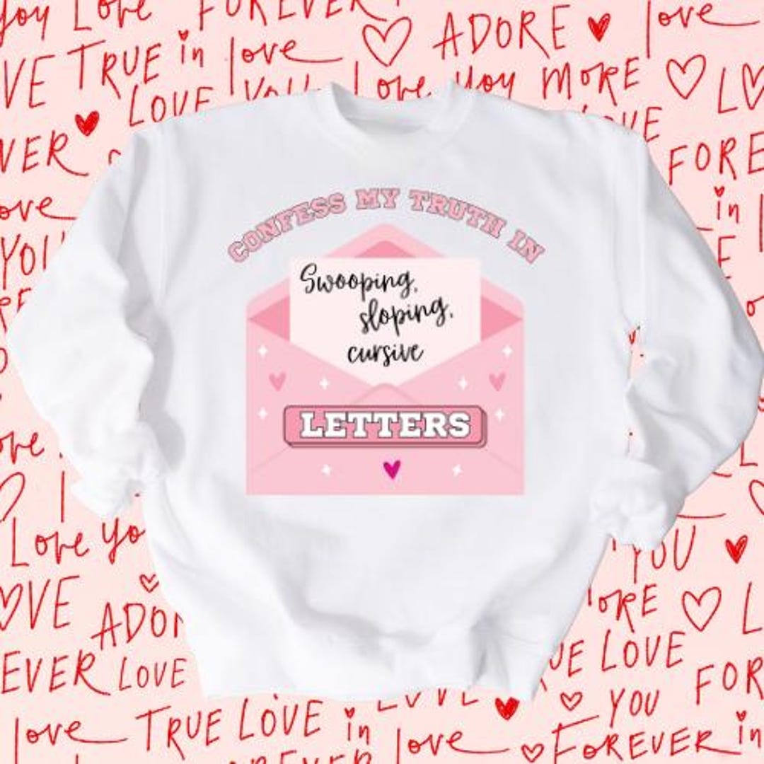 Swooping, Sloping Cursive Letters Sweatshirt - Etsy