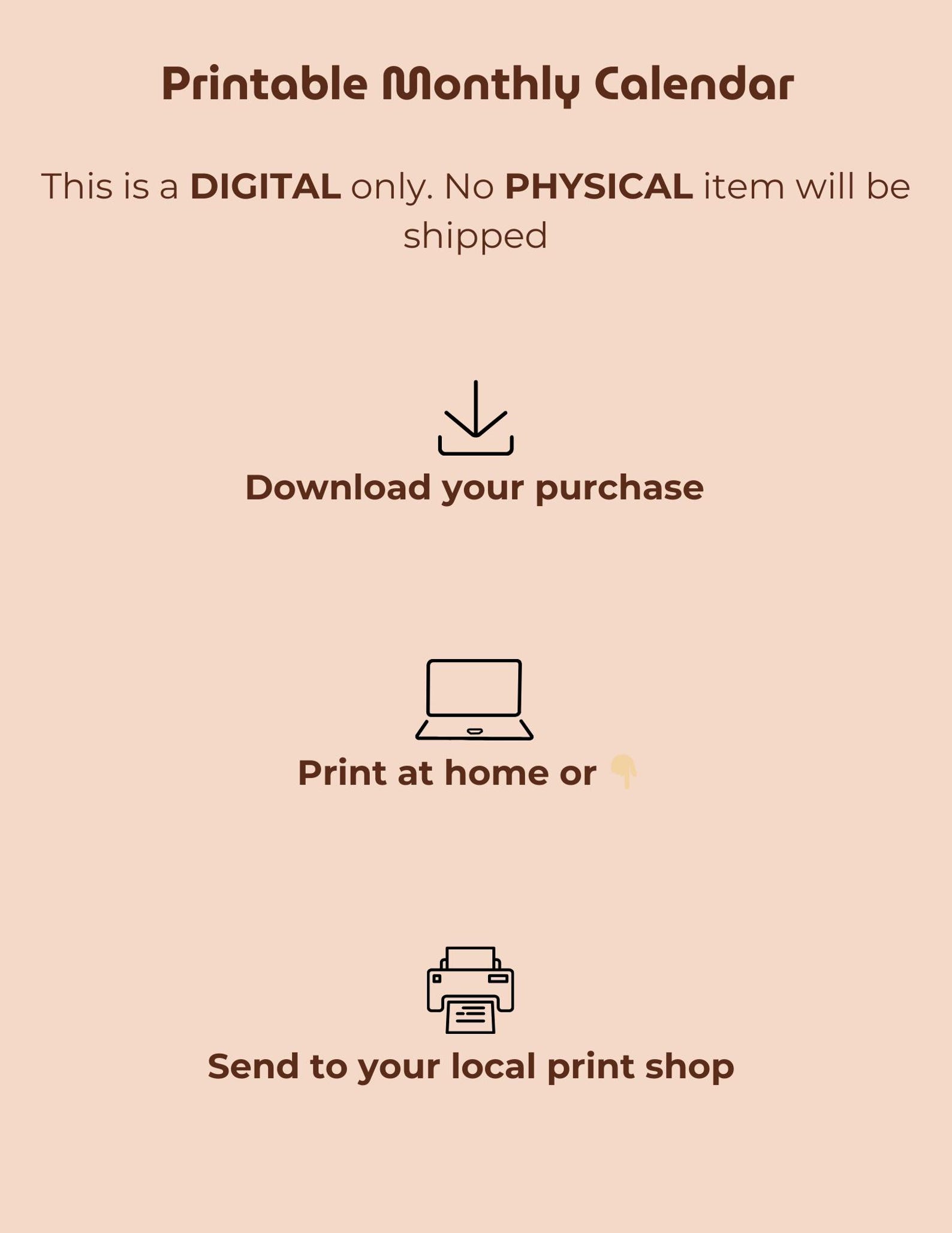 Printable Blank Monthly Planner - Etsy