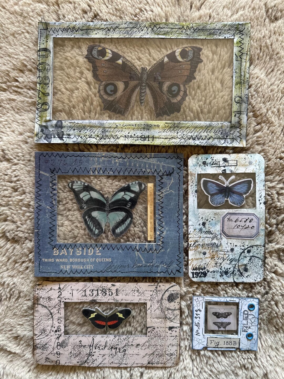5 Specimen Cards as a Set. Ready Made to Add to Your Junk Journal. Give ...