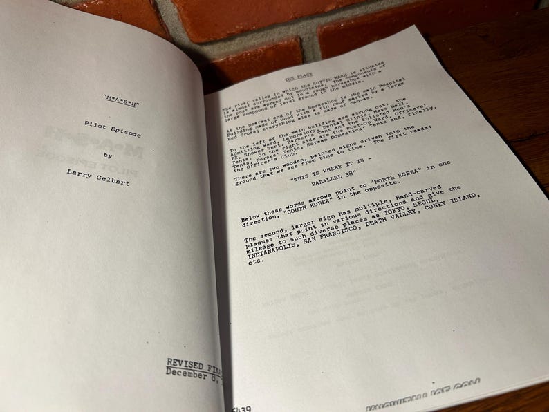 Mash Signed Autographed Script Full Screenplay Script Reprint Pilot ...