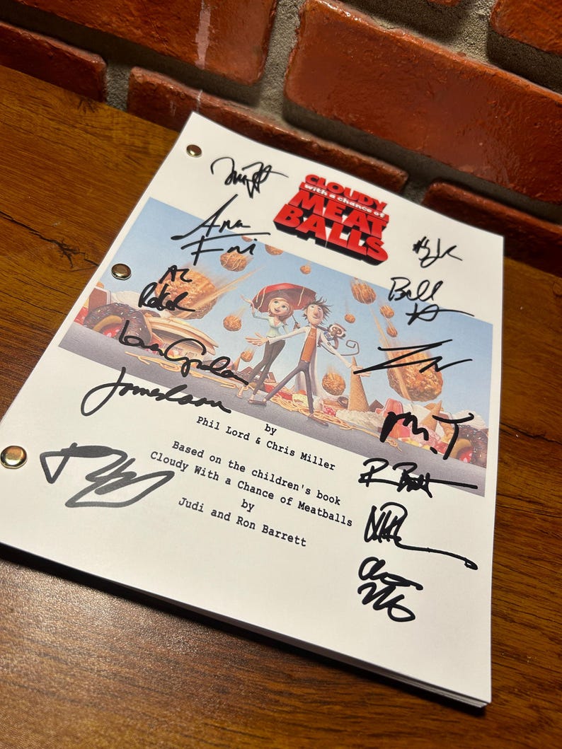 Cloudy With A Chance of Meatballs Signed Autographed Script Full ...