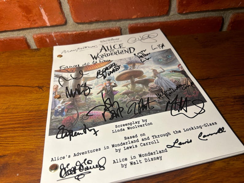 Alice in Wonderland Signed Autographed Script Full Screenplay Full ...