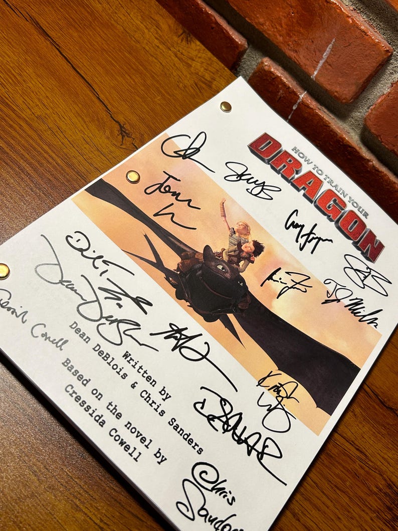 How to Train Your Dragon Signed Autographed Script Full Screenplay Full ...