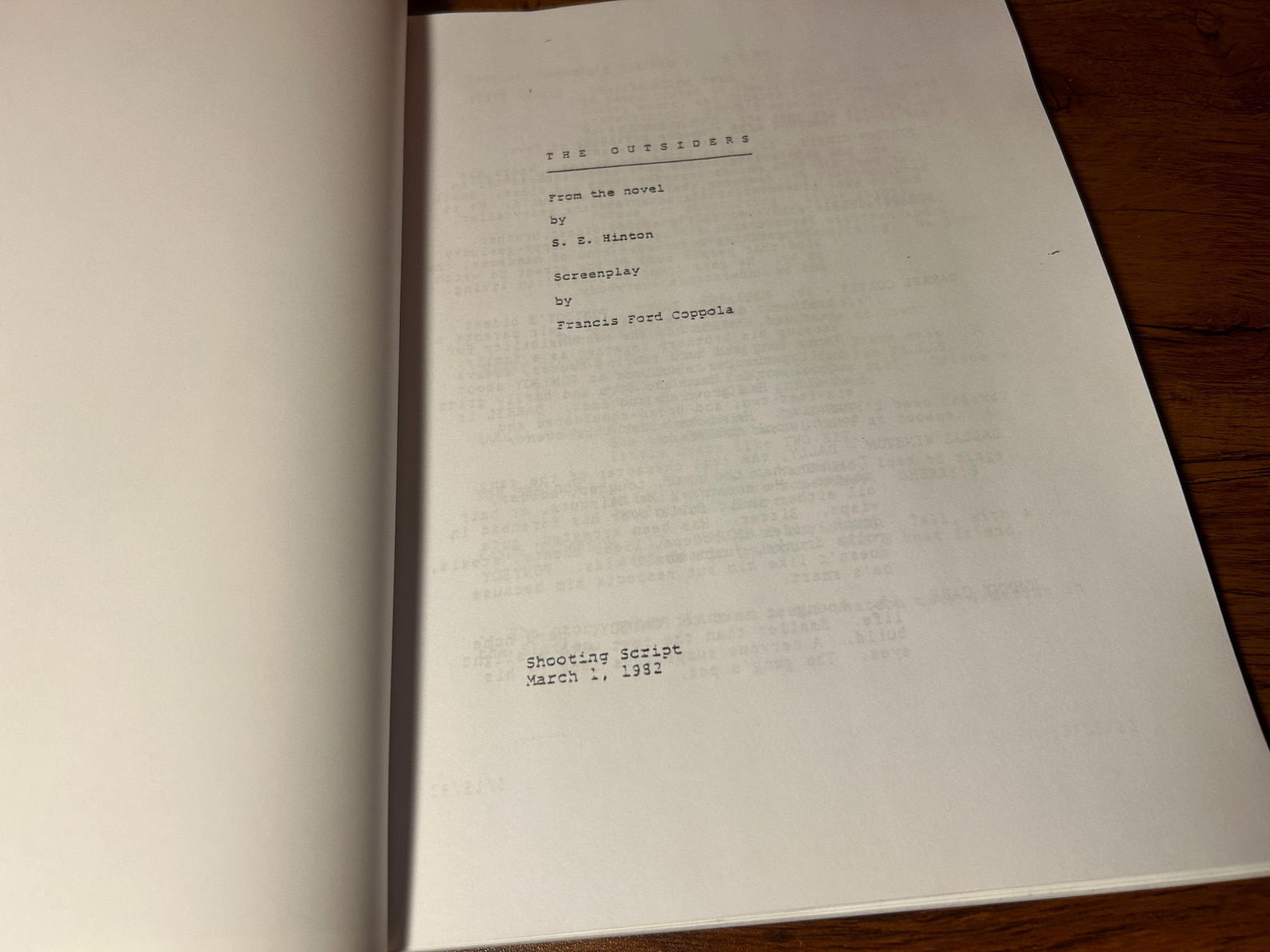 The Outsiders Signed Movie Script Cast Autograph Reprint | Swayze ...