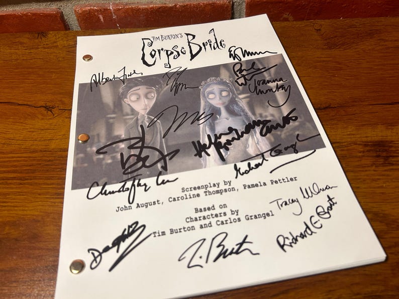Corpse Bride Autographed Signed Script Full Screenplay Full Script ...