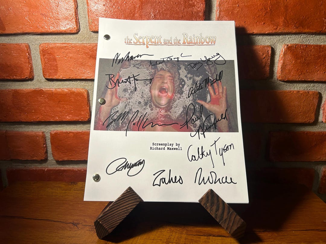 THE SERPENT and the RAINBOW Movie Script Cast Signed Reprint | Bill ...