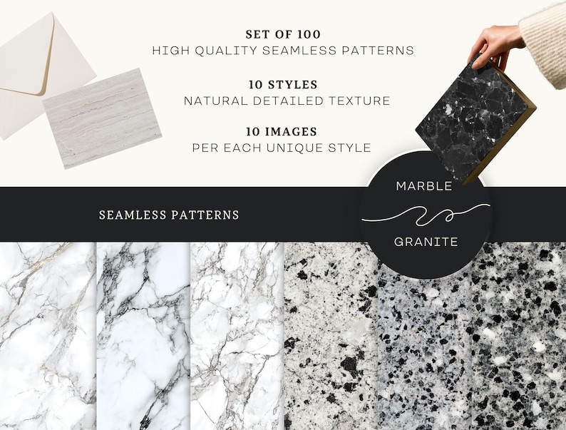 Rock Grain Texture Seamless Patterns, 100 JPG, Geology Stone ...