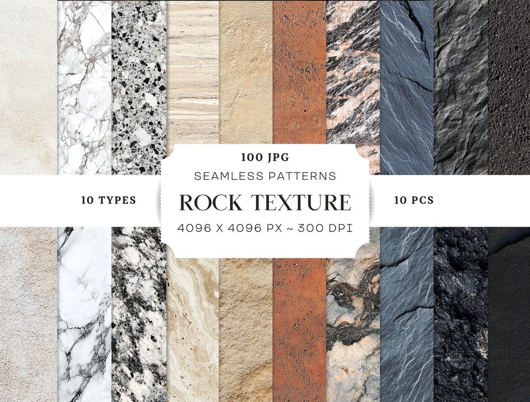 Rock Grain Texture Seamless Patterns, 100 JPG, Geology Stone Architecture, Marble, Granite ...