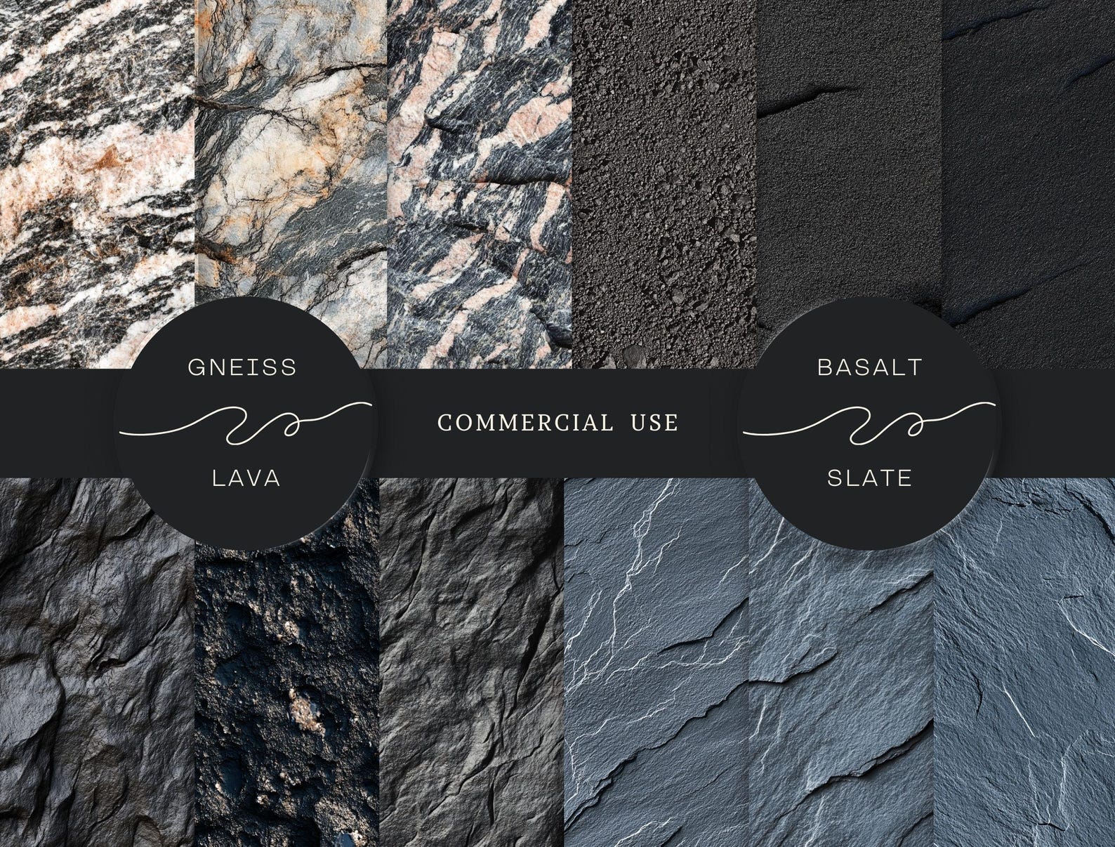 Rock Grain Texture Seamless Patterns, 100 JPG, Geology Stone ...