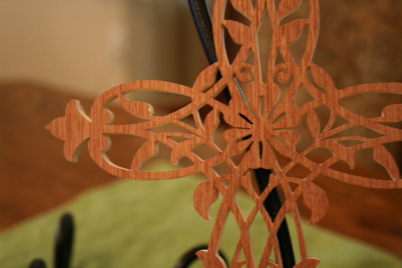 Intricate Hand Crafted Wooden Cross With Floral Design - Etsy