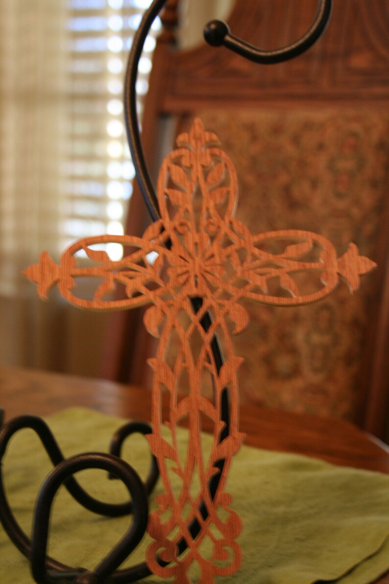 Intricate Hand Crafted Wooden Cross With Floral Design - Etsy