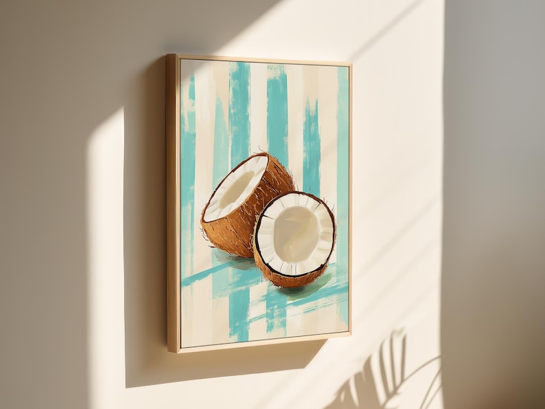 Coconut Painting Print | Coconut Wall Art | Tropical Wall Decor ...