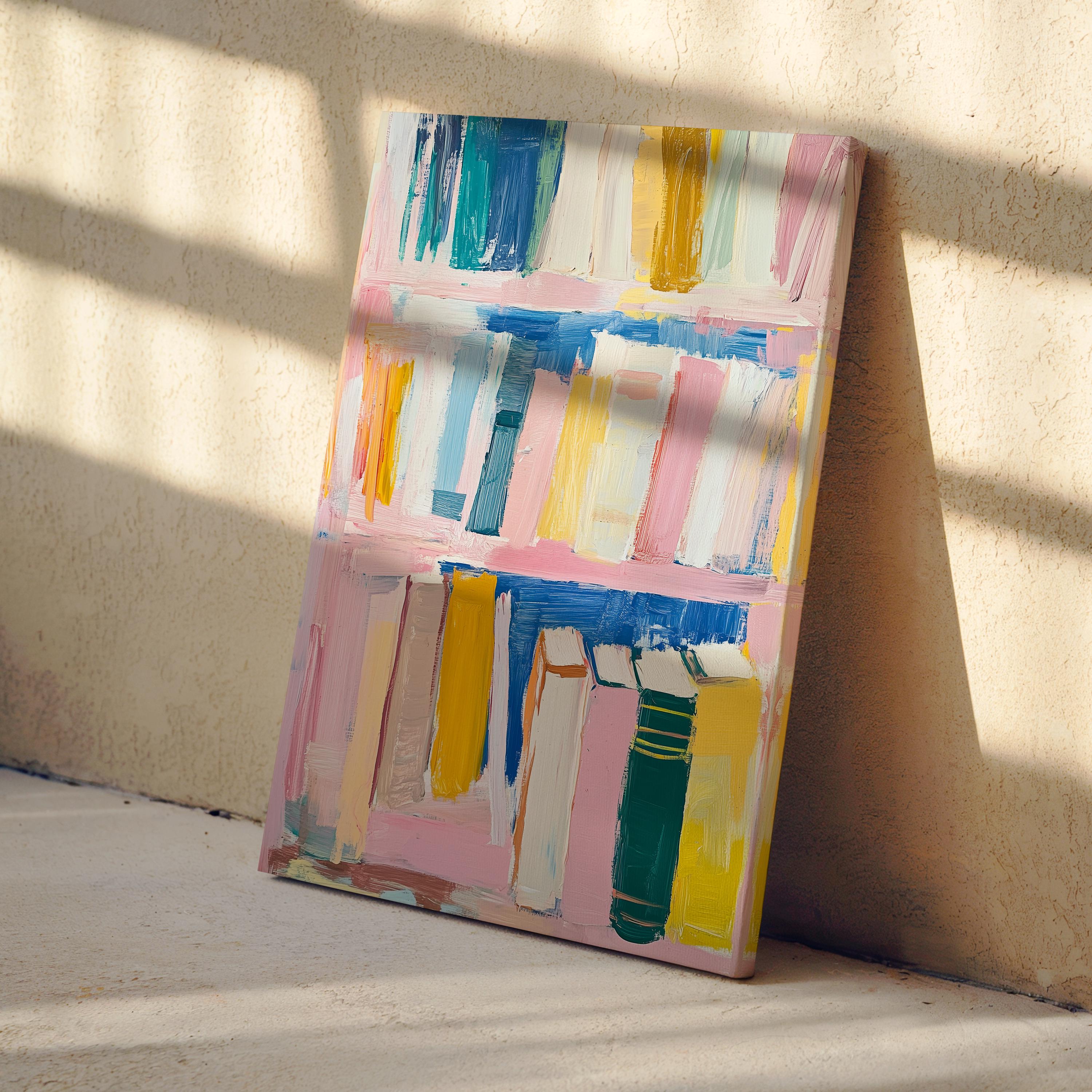 Book Art Print | Abstract Books Painting | Library Decor | Reading Art ...