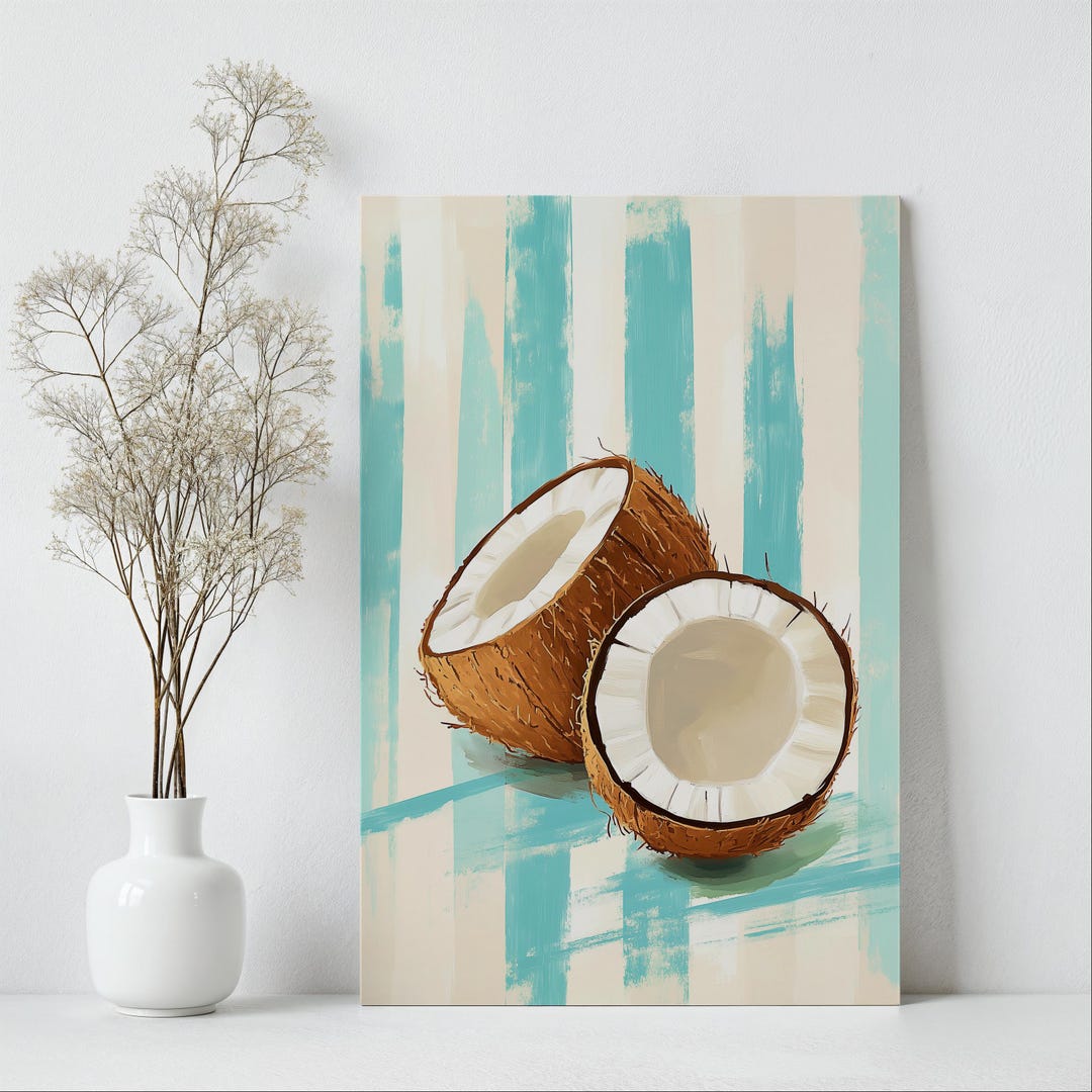 Coconut Painting Print | Coconut Wall Art | Tropical Wall Decor ...