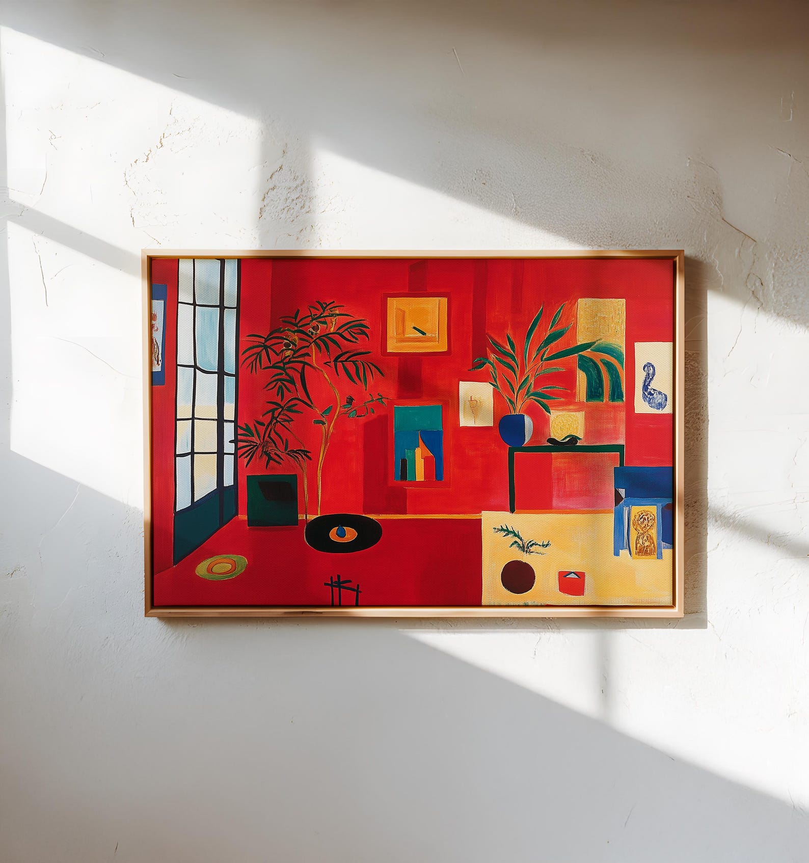 The Red Art Print – Vintage Abstract Oil Painting Print, Mid Century ...