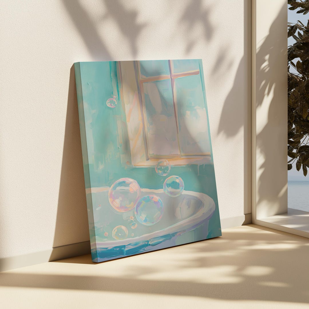 Bathtub Painting Print | Bubble Bath Artwork | Bathroom Wall Decor ...