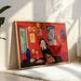 The Red Art Print – Vintage Abstract Oil Painting Print, Mid Century ...