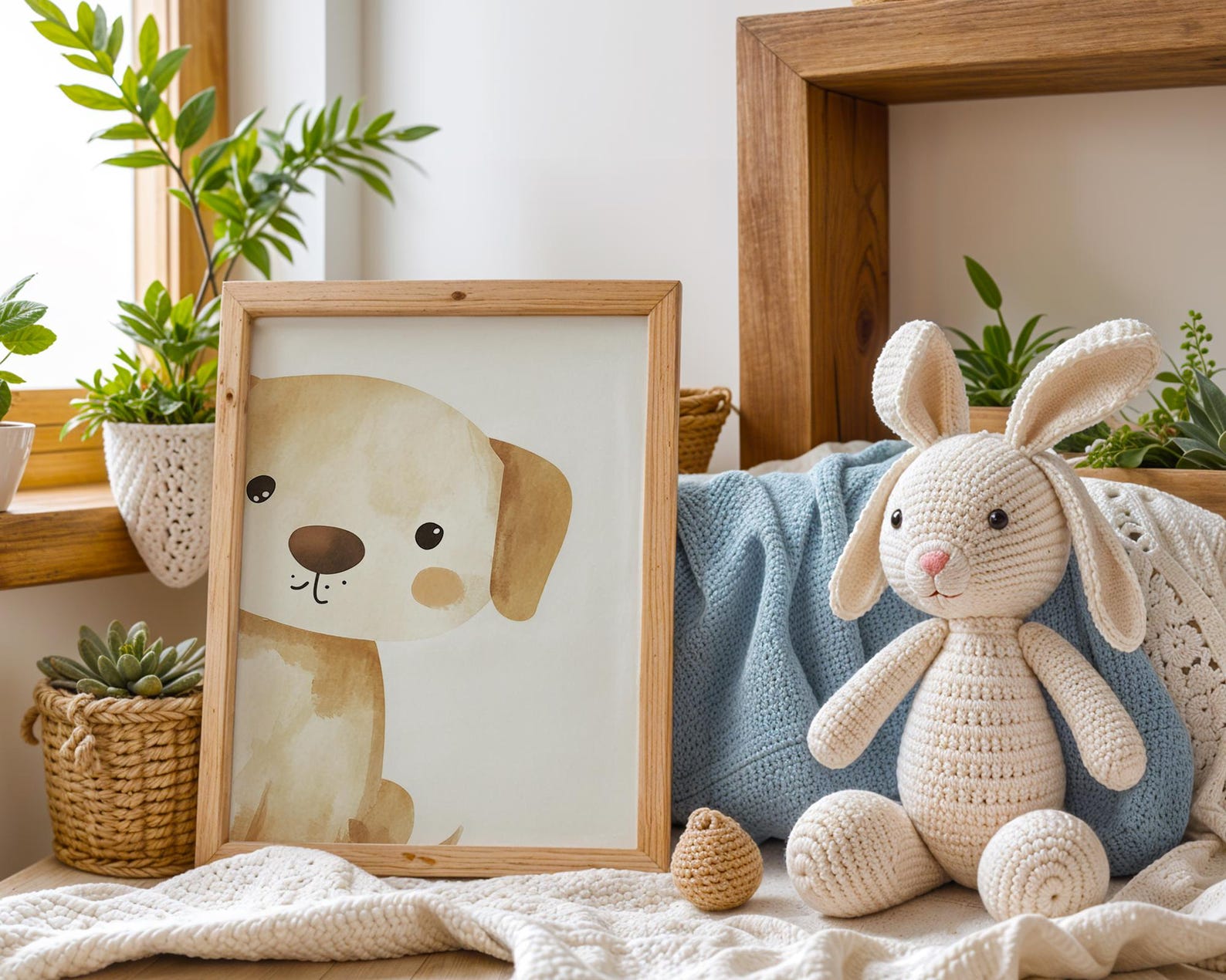 Watercolor Puppy Wall Art | Cute Dog Wall Decor | Kawaii Dog Poster ...