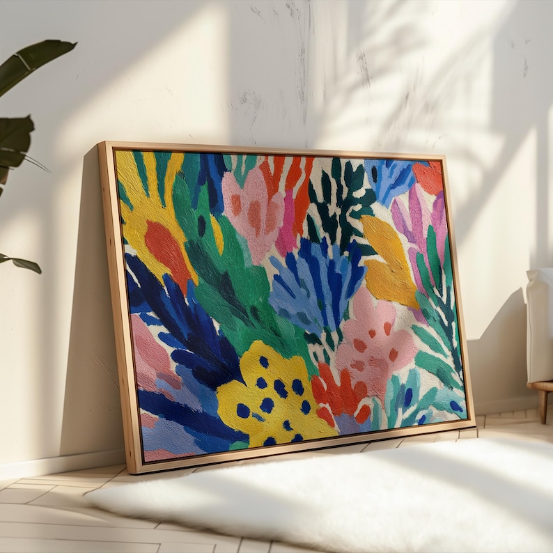 Colorful Abstract Floral Painting Print, Bold Botanical Art, Vibrant ...