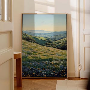 Wildflower Painting Print | Spring Landscape Wall Decor | Meadow ...