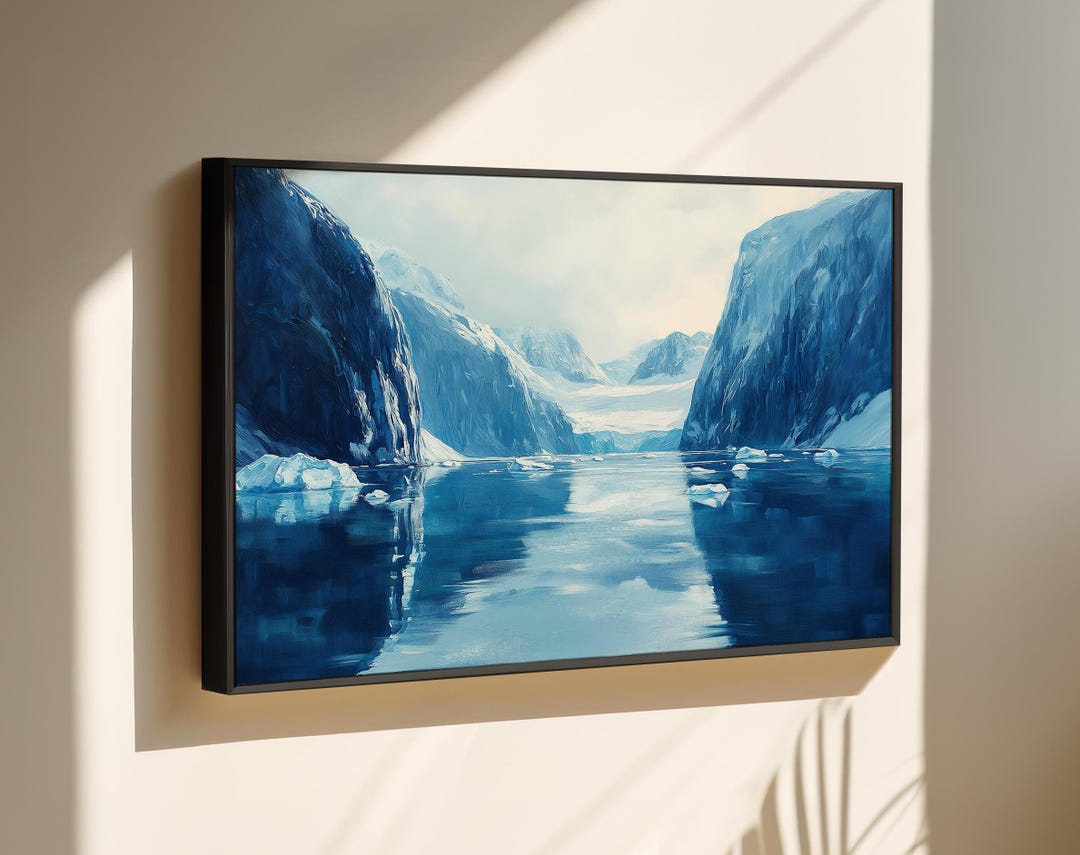 Iceberg Landscape Wall Art | Arctic Scene Wall Decor | Frozen Glacier ...