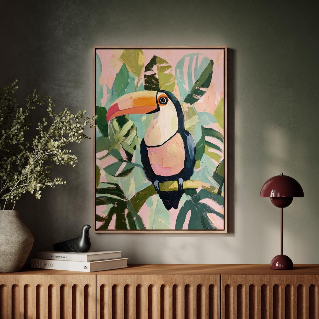 Toucan Painting Wall Art | Colorful Bird Art | Whimsical Toucan Decor ...