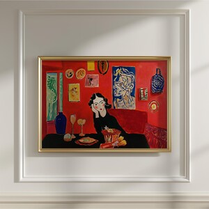The Red Art Print – Vintage Abstract Oil Painting Print, Mid Century ...