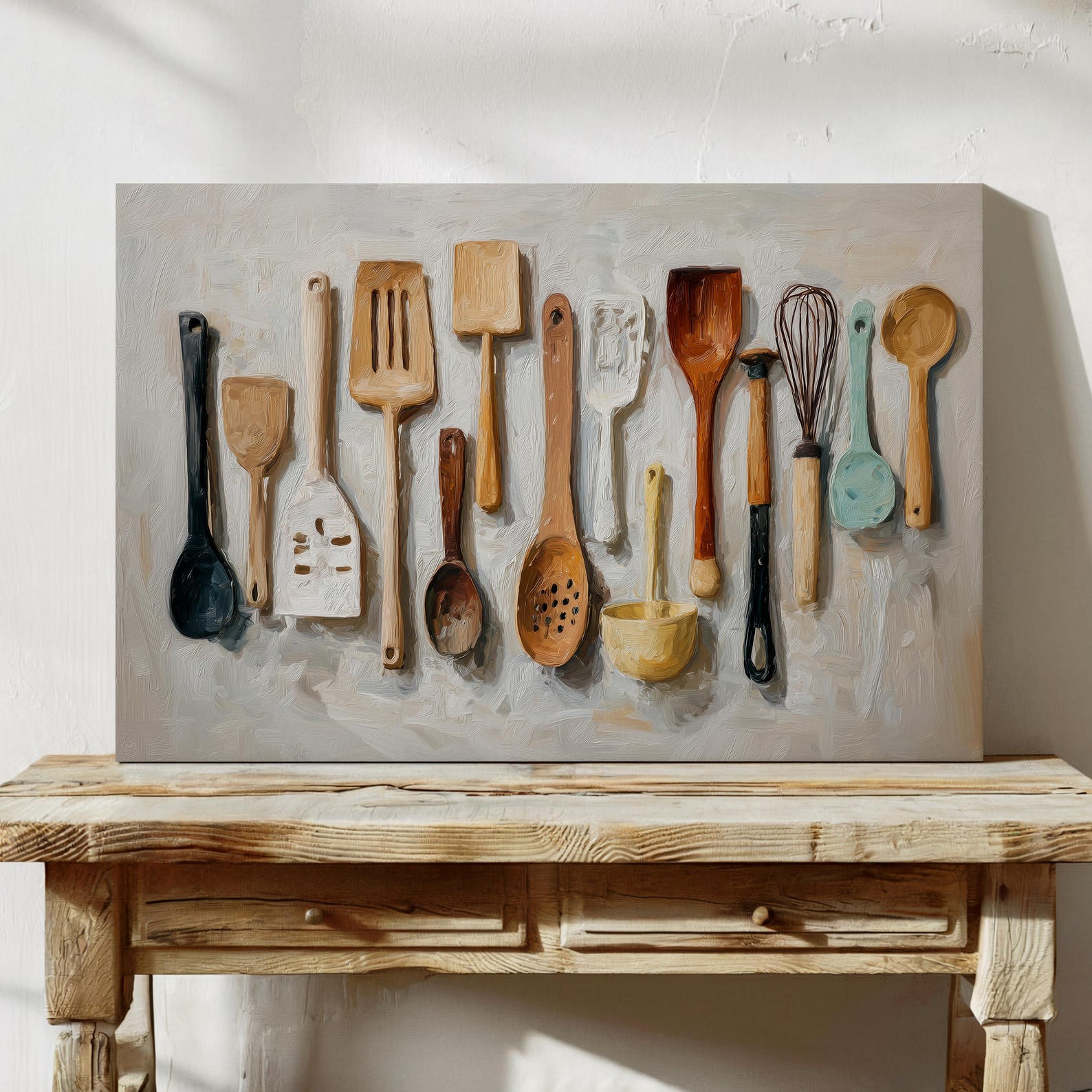 Kitchen Wall Art Print | Rustic Kitchen Decor | Cooking Utensils ...
