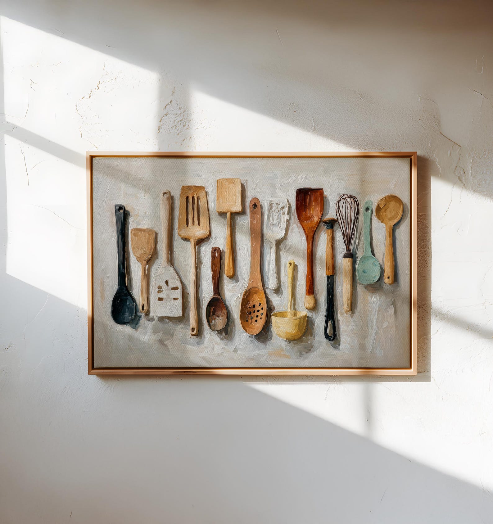 Kitchen Wall Art Print | Rustic Kitchen Decor | Cooking Utensils ...