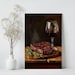 Steak Wall Art | Grilled Meat Painting | Wine and Steak Art | Fine ...