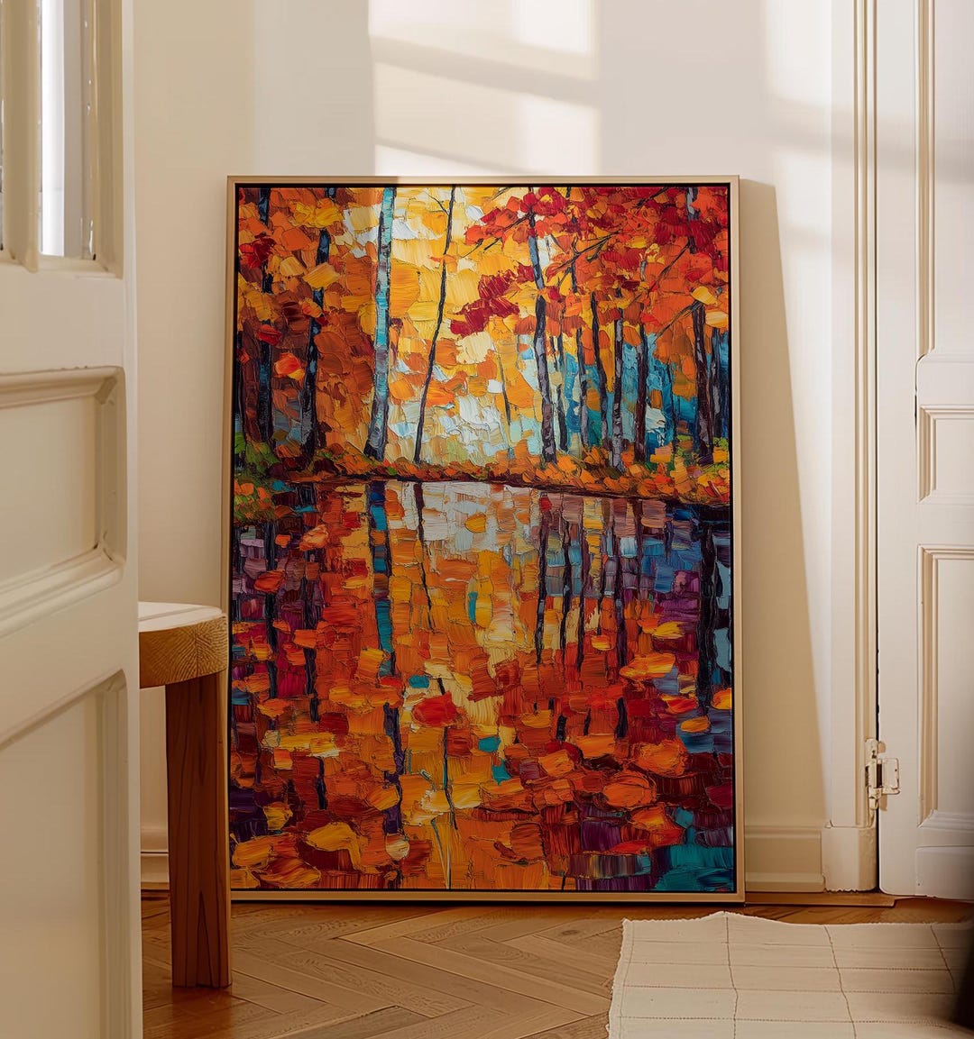 Maple Leaves Painting Wall Art | Fall Leaves Wall Decor | Autumn ...