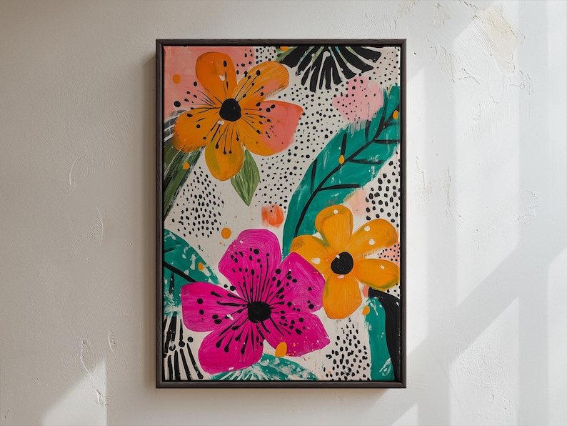 Abstract Floral Painting Print | Modern Flowers Wall Decor | Botanical ...