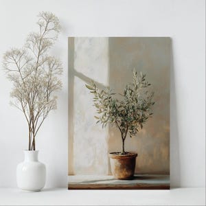 Olive Tree Painting Print Wall Art | Olive Tree in Pot Art | Antique ...