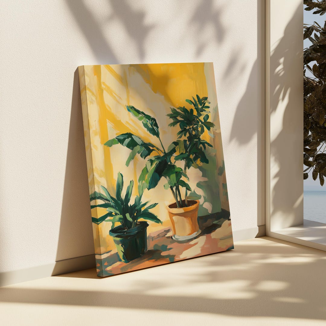 Houseplant Painting Wall Art | Botanical Wall Art | Greenery Artwork ...