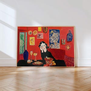 The Red Art Print – Vintage Abstract Oil Painting Print, Mid Century ...