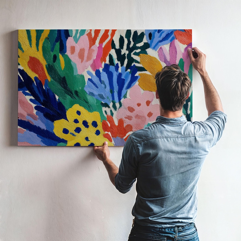 Colorful Abstract Floral Painting Print, Bold Botanical Art, Vibrant ...