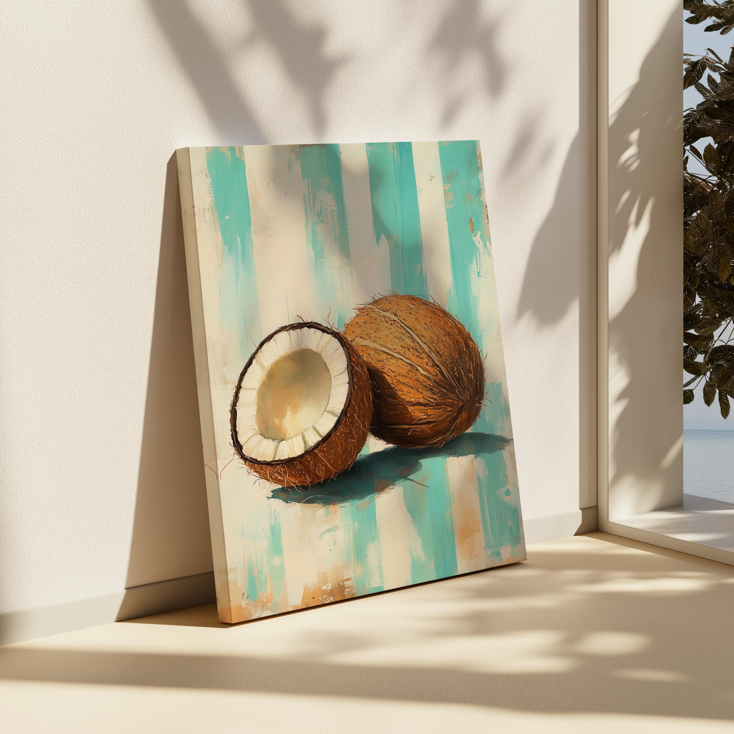 Coconut Painting Print | Coconut Wall Art | Tropical Wall Decor ...