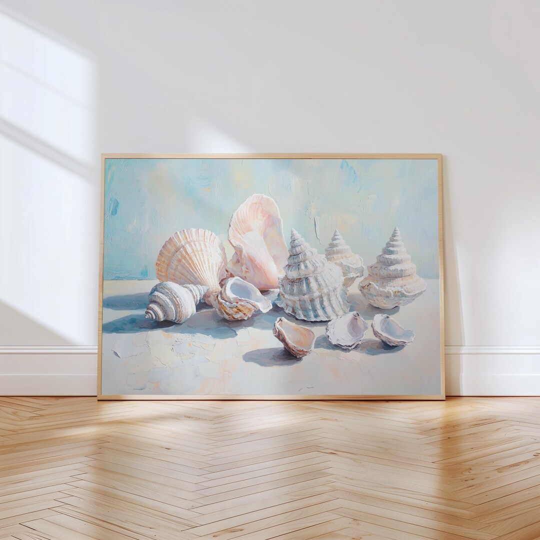 Seashell Painting Print | Seashell Wall Art | Coastal Shell Artwork ...